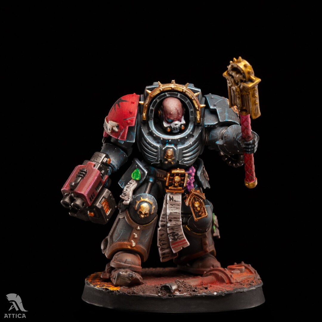 Chaplain in Terminator Armour Painted Figure Warhammer 40k Art Level - Etsy