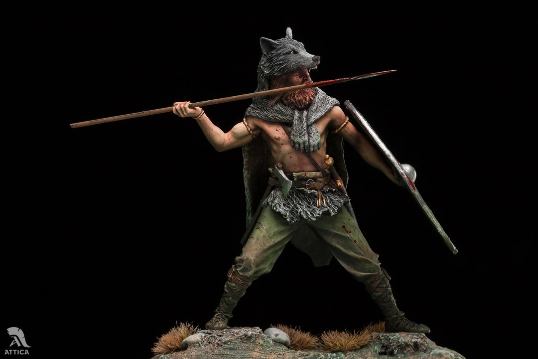 Gray Wolf Ancient Germanic Warrior Painted Toy Soldier - Etsy