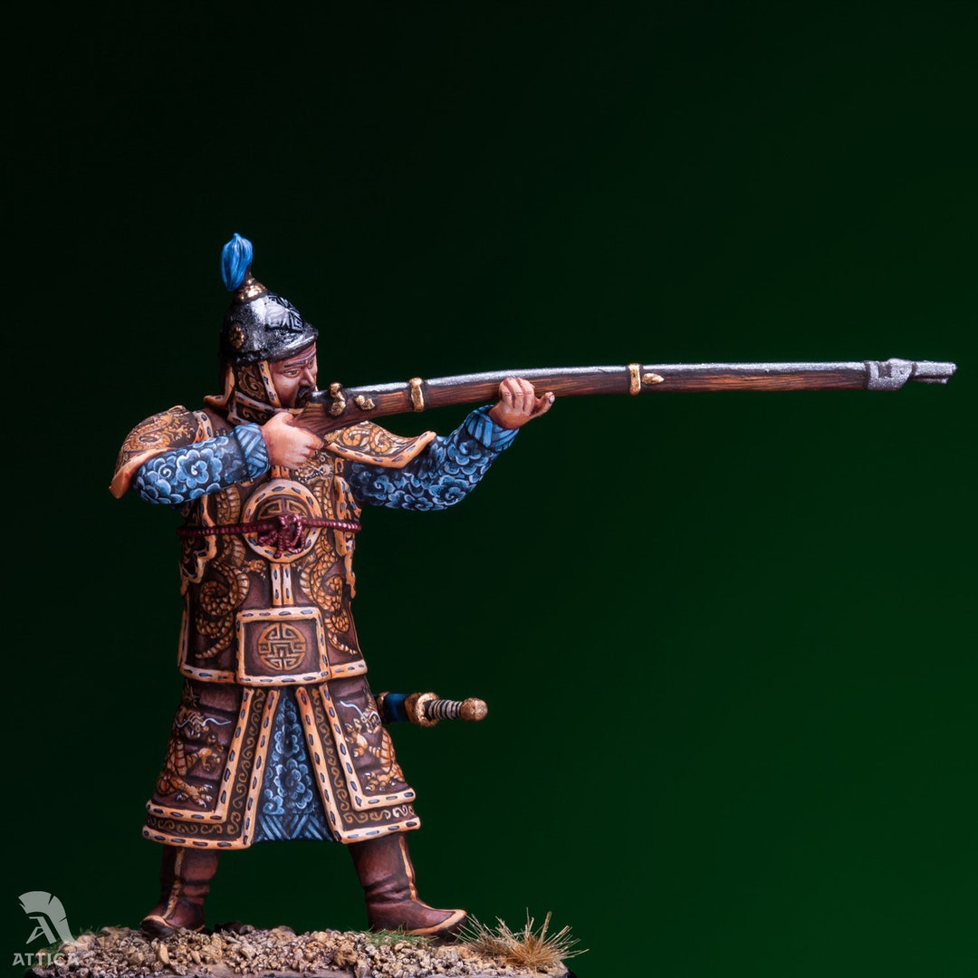 Chinese Warrior With a Musket Painted Toy Soldier Miniature 54mm 1:32 ...