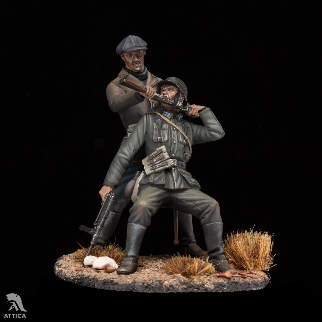 Partisan and German Soldier WW2 Painted Toy Soldier Miniature - Etsy