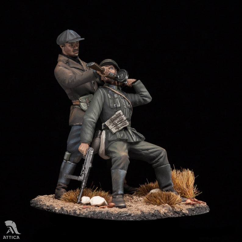 Partisan and German Soldier WW2 Painted Toy Soldier Miniature - Etsy