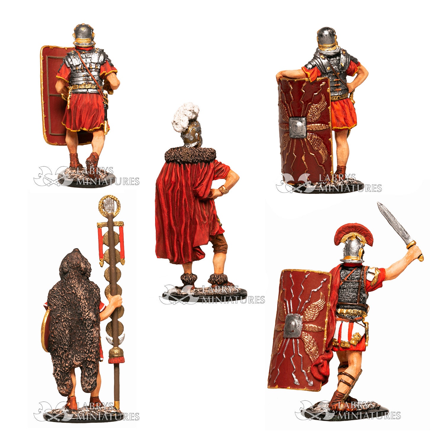 Roman Legio II Augusta Painted Tin Toy Soldier Miniature 54mm Figure ...