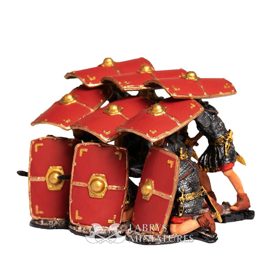 Testudo Formation, 9 Roman Legionnaires Painted Tin Toy Soldier ...