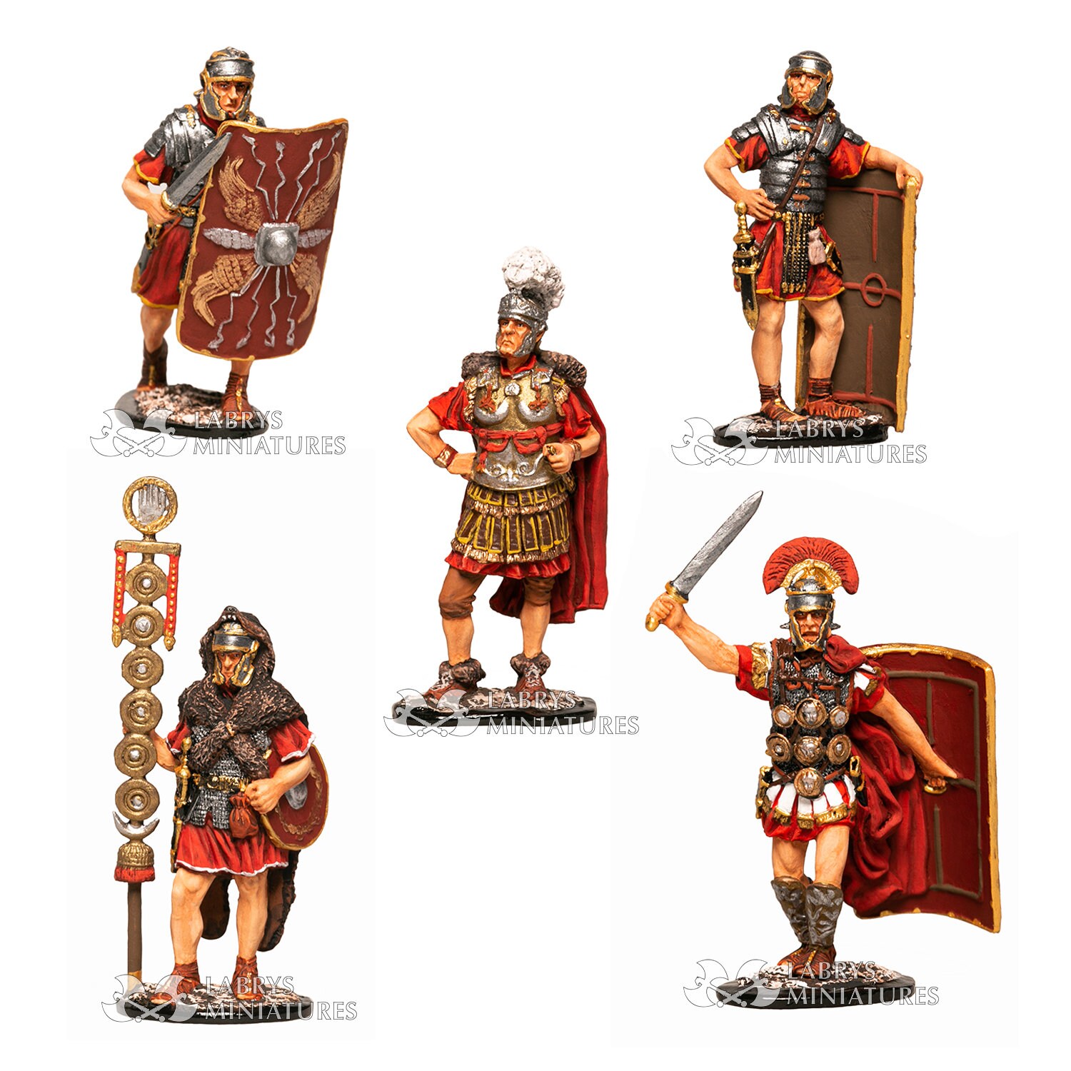 Roman Legio II Augusta Painted Tin Toy Soldier Miniature 54mm Figure Set of 5 Figures - Etsy