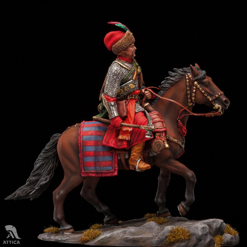 Zaporozhian Cossack Colonel Painted Tin Toy Soldier Miniature 54mm 1:32 ...