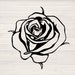 Simple Rose Svg, Digital Download, Rose Outline Svg, Cricut, Flower Svg ...