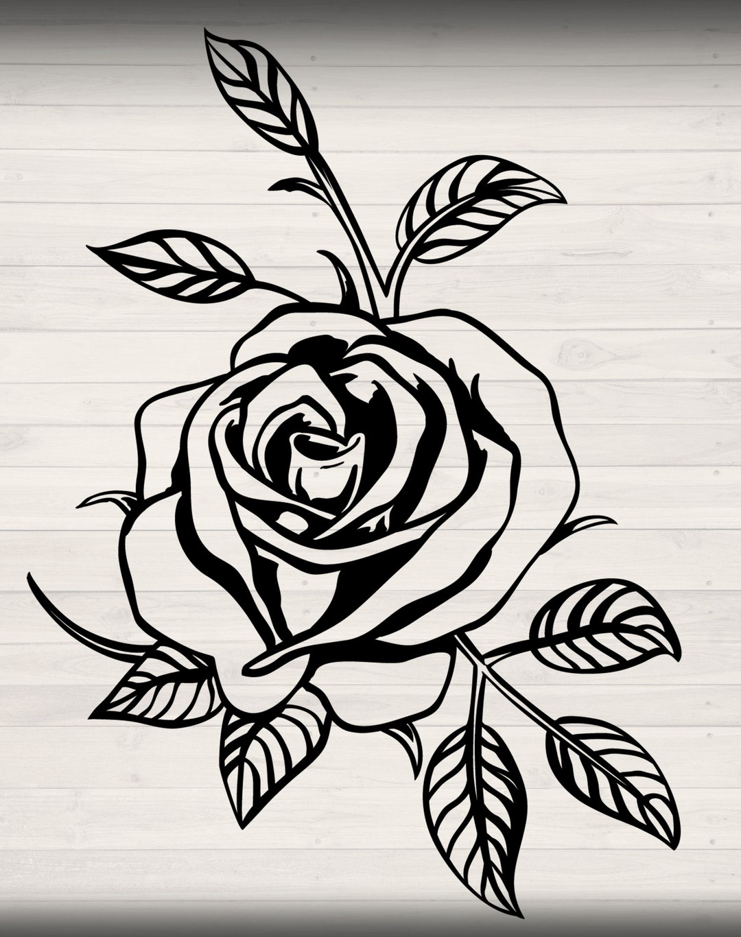 Simple Rose Svg, Digital Download, Rose Outline Svg, Cricut, Flower Svg ...