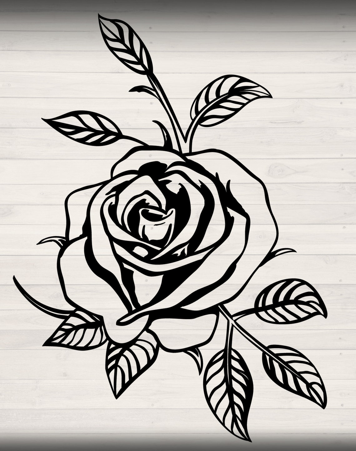 Simple Rose Svg, Digital Download, Rose Outline Svg, Cricut, Flower Svg ...