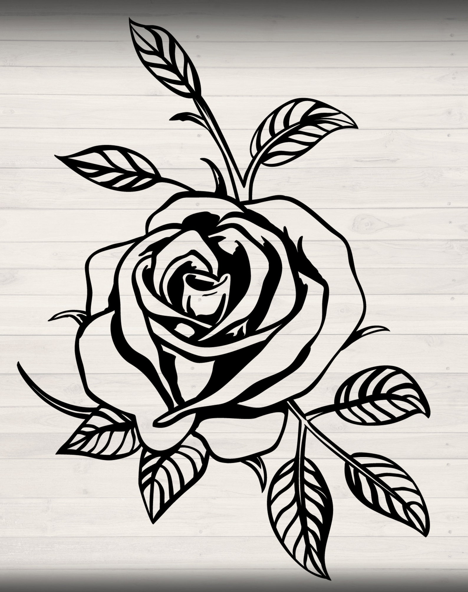 Simple Rose Svg, Digital Download, Rose Outline Svg, Cricut, Flower Svg ...