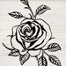 Simple Rose Svg, Digital Download, Rose Outline Svg, Cricut, Flower Svg ...