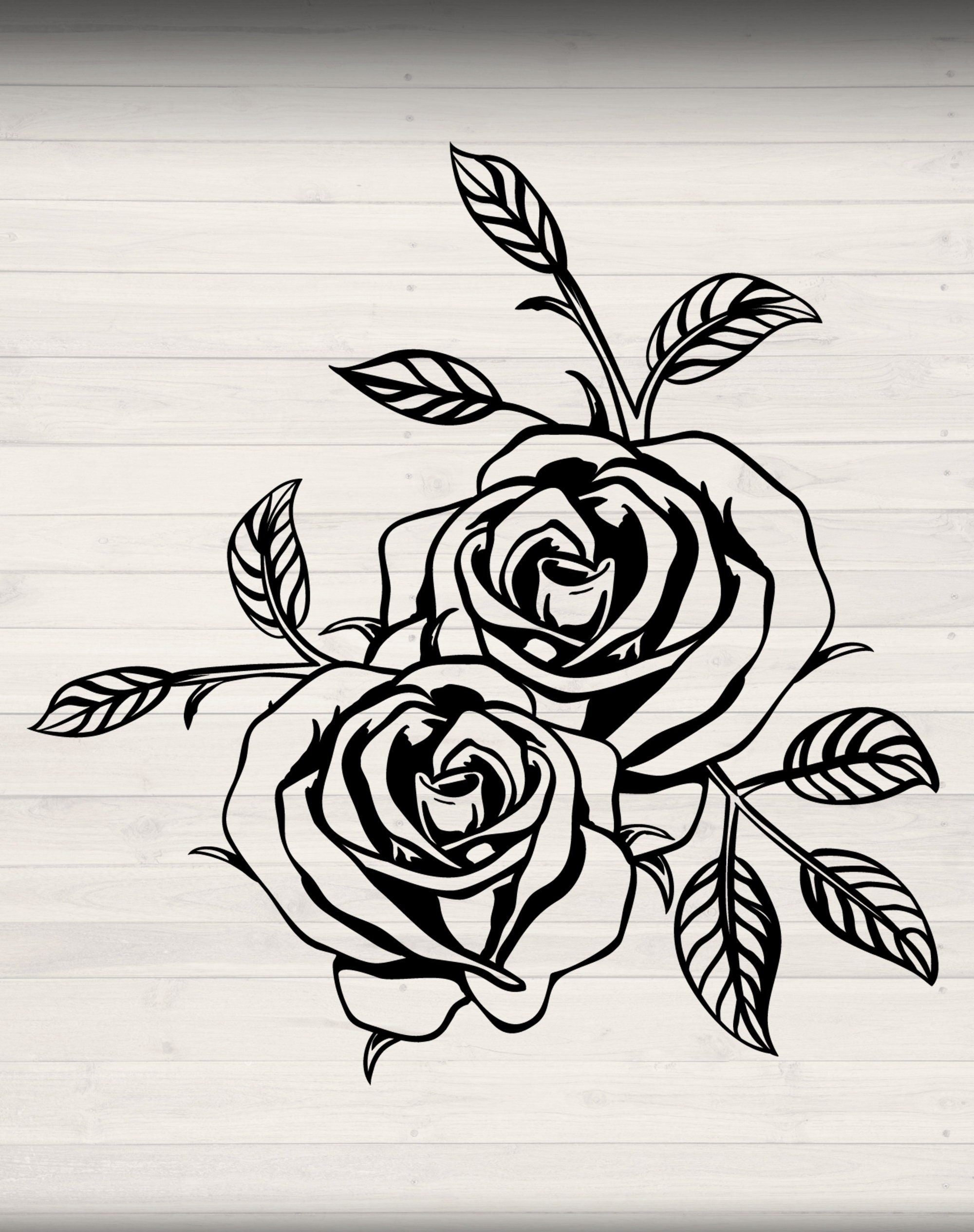Simple Rose Svg, Digital Download, Rose Outline Svg, Cricut, Flower Svg ...