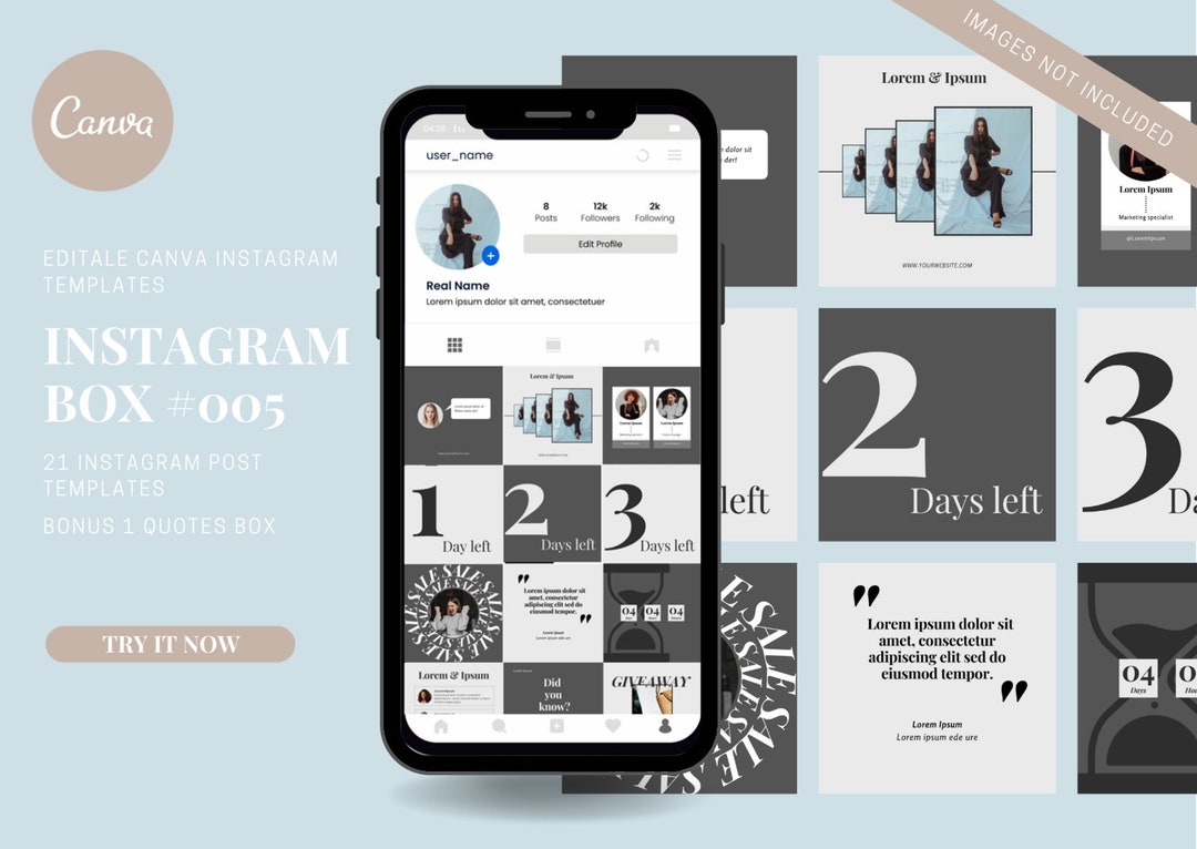 Instagram Templates for Canva - Social Media Templates for Canva ...