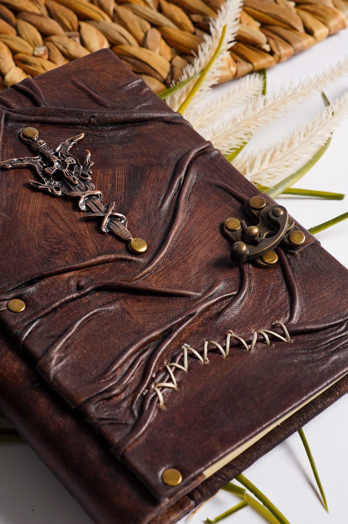 Leather Notebook,sword Notebook,leather Sketchbook,handmade Notebook ...