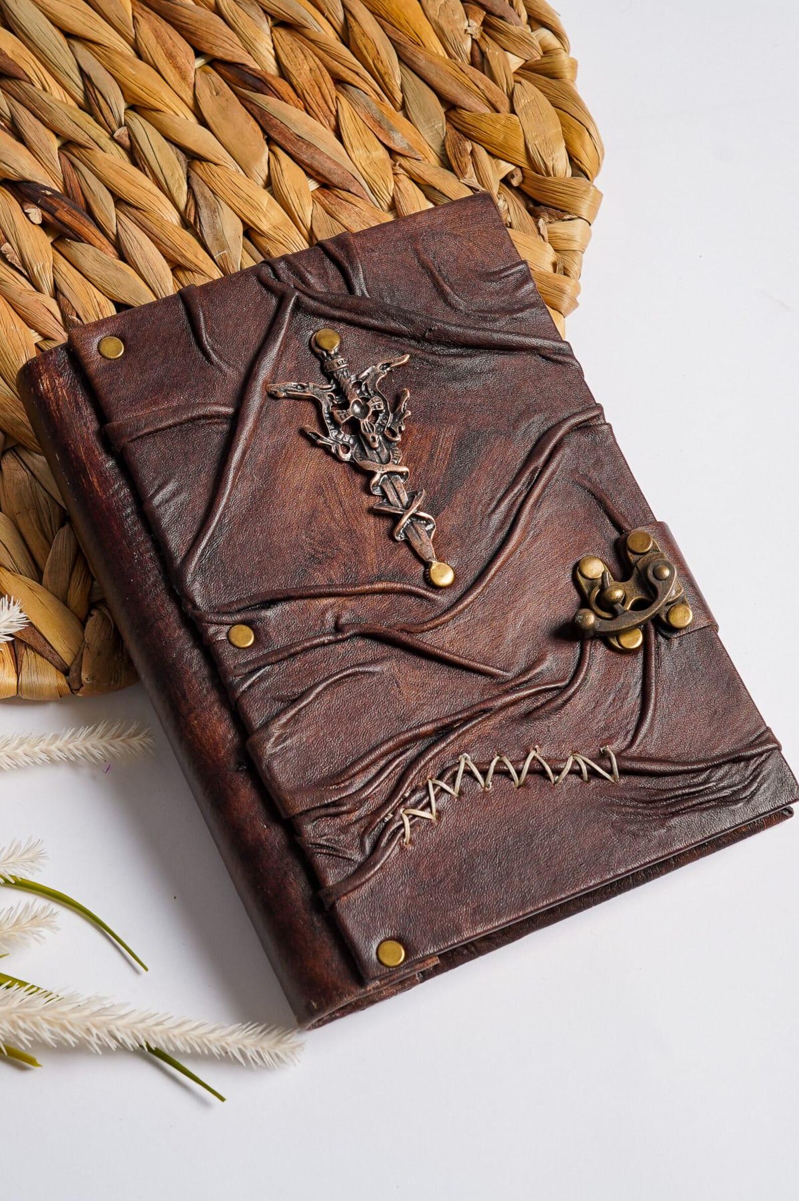 Leather Notebook,sword Notebook,leather Sketchbook,handmade Notebook ...