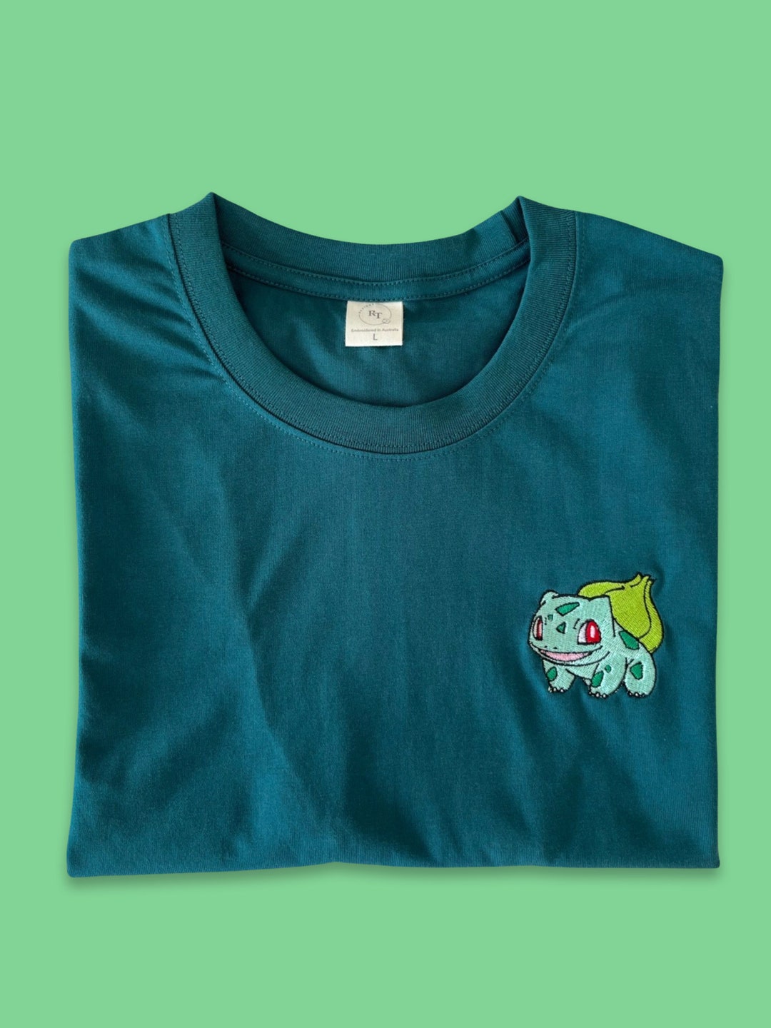 Embroidered Bulbasaur T-shirt - Unisex, Heavy Weight - Etsy