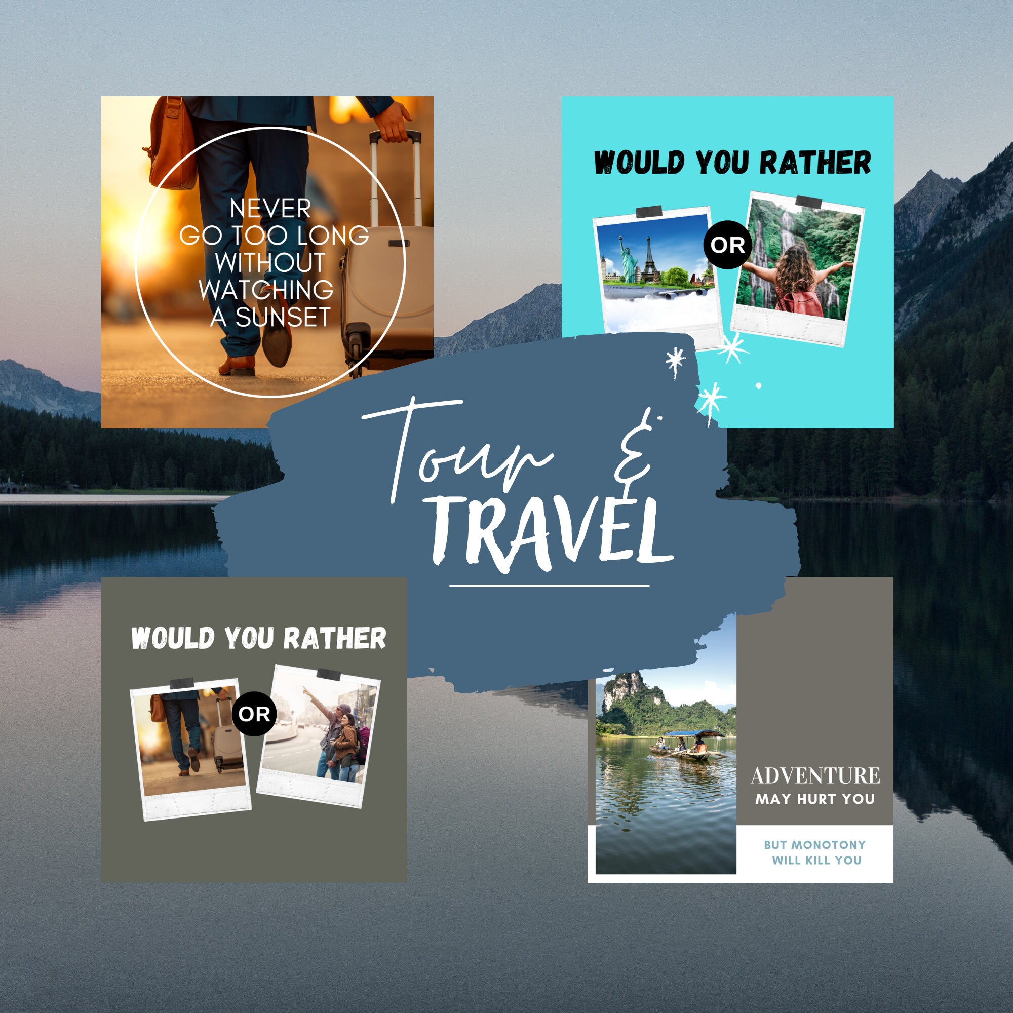 I Will Give You 200 Tour & Travel Social Media Post Templates - Etsy