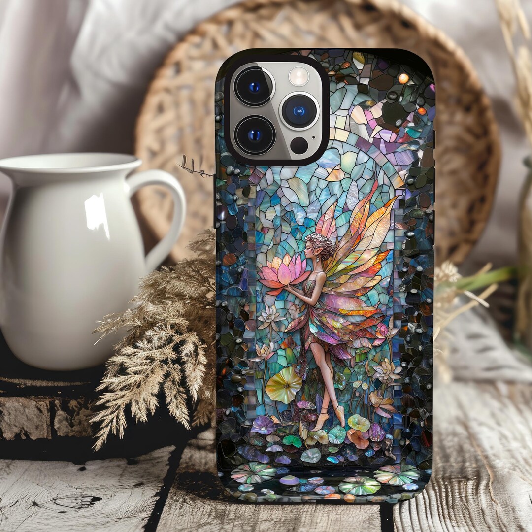 Fairy Stained Glass Aesthetic Pixie Phone Case for iPhone 16 15 14 13 ...