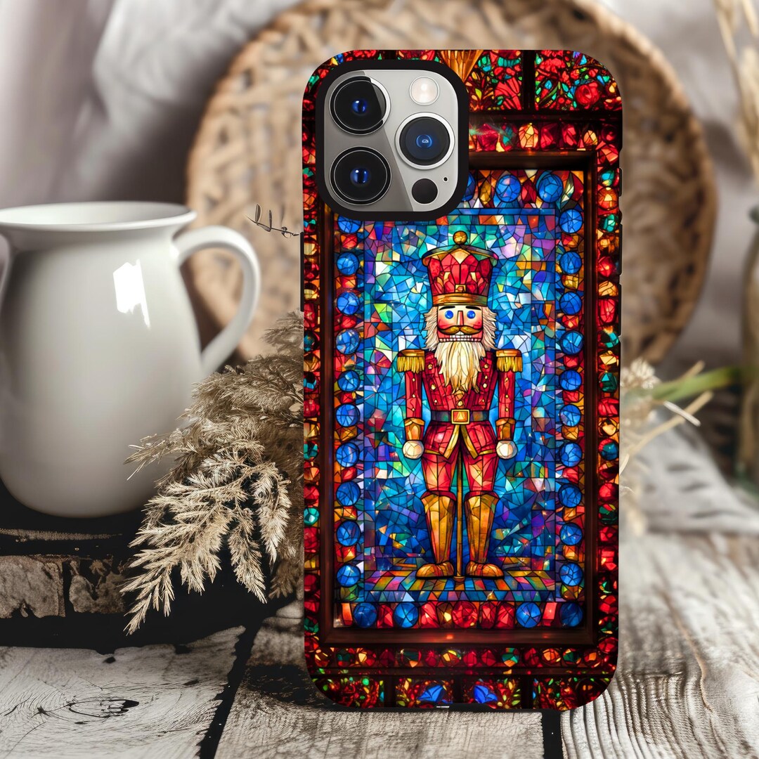 Stained Glass Nutcracker Phone Case - Festive Holiday Design - iPhone ...