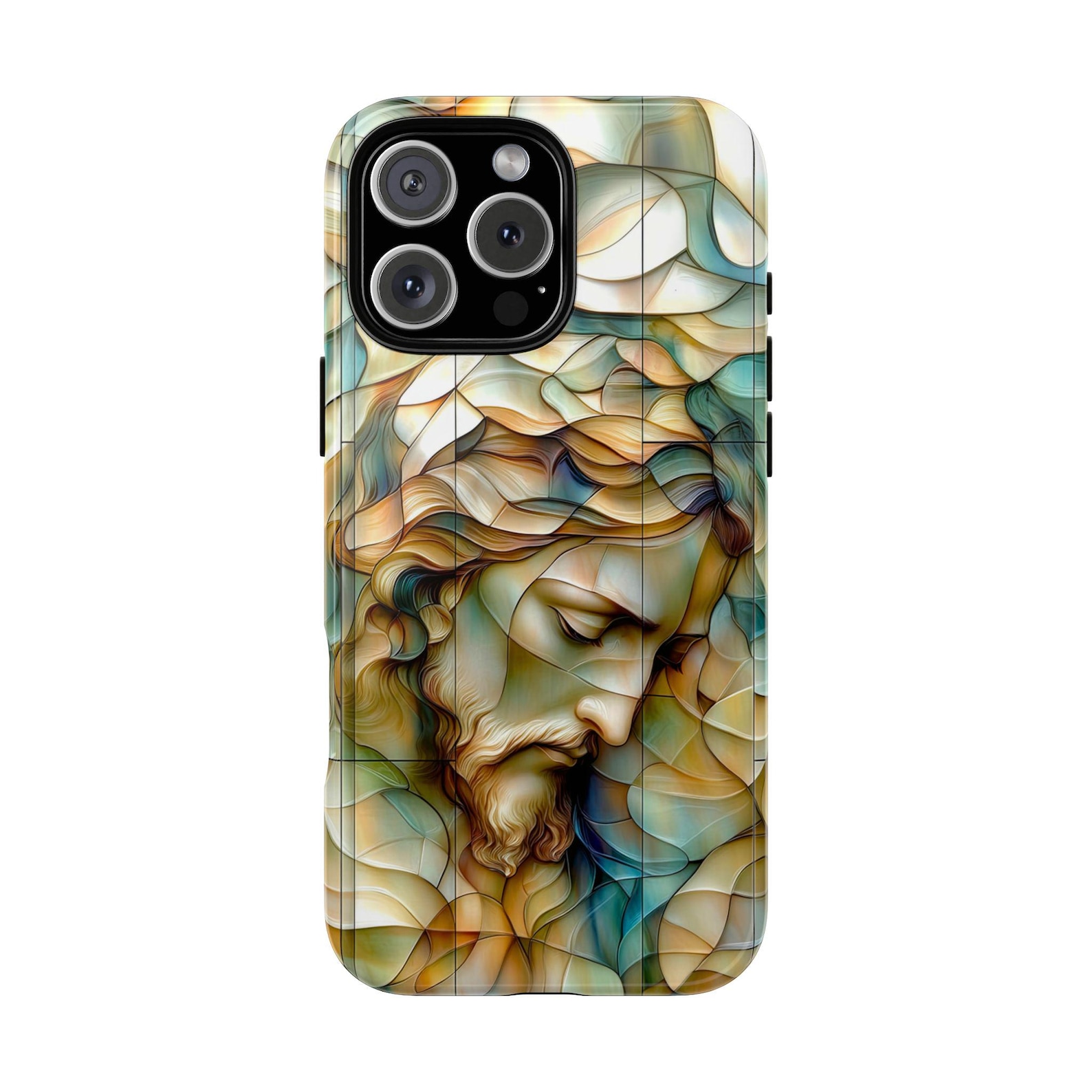 Jesus Phone Case Christian Stained Glass Cover iPhone 16 15 14 13 12 11 ...