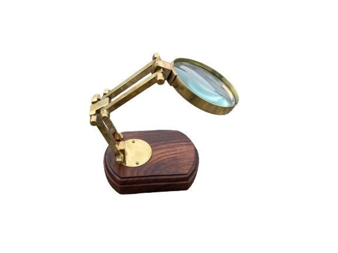 Unique Brass and Wood Magnifying Glass Collectible Magnifying - Etsy