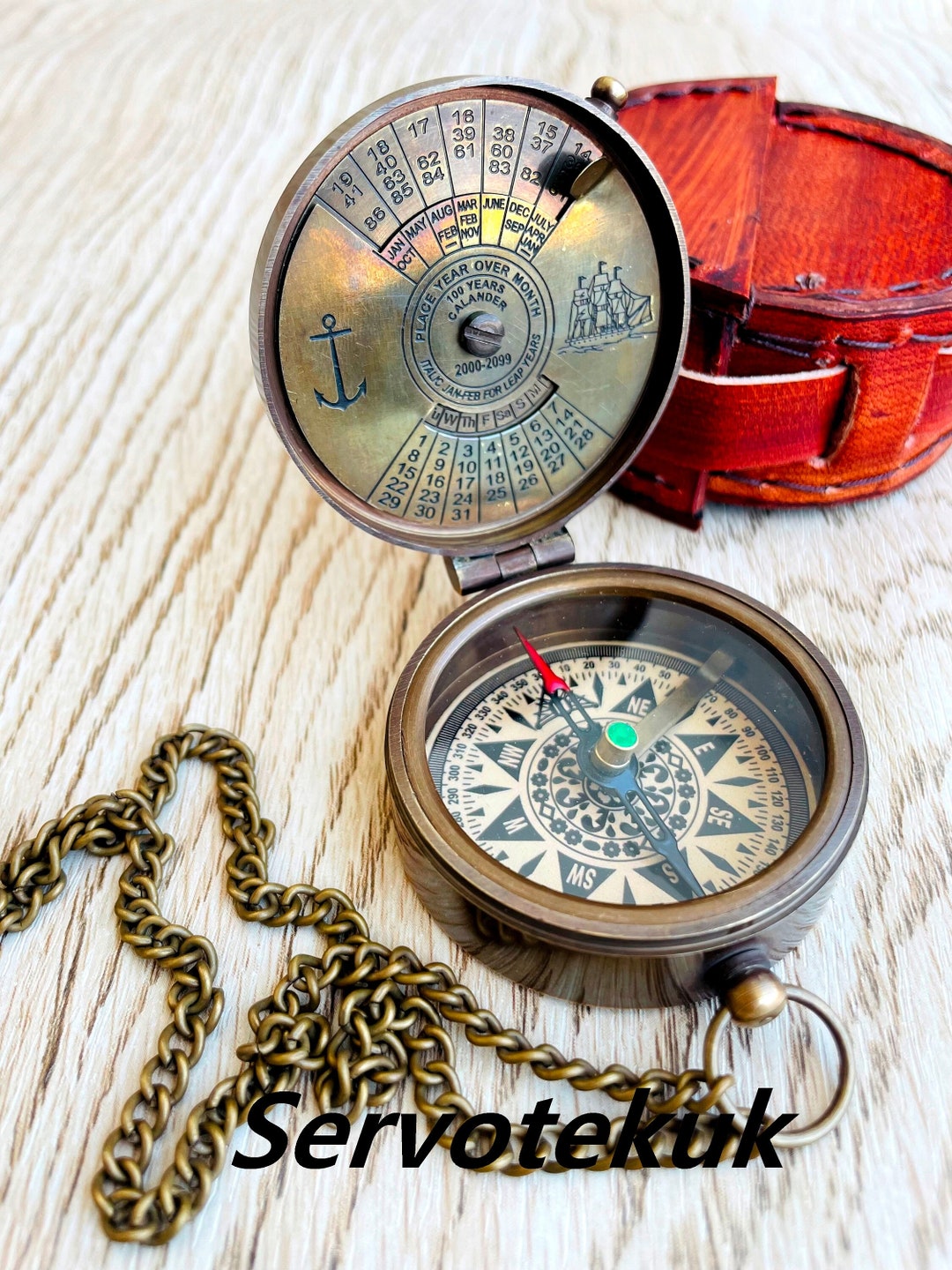 Personalized Brass Compass Calendar, Anniversary Gift for Him - Etsy
