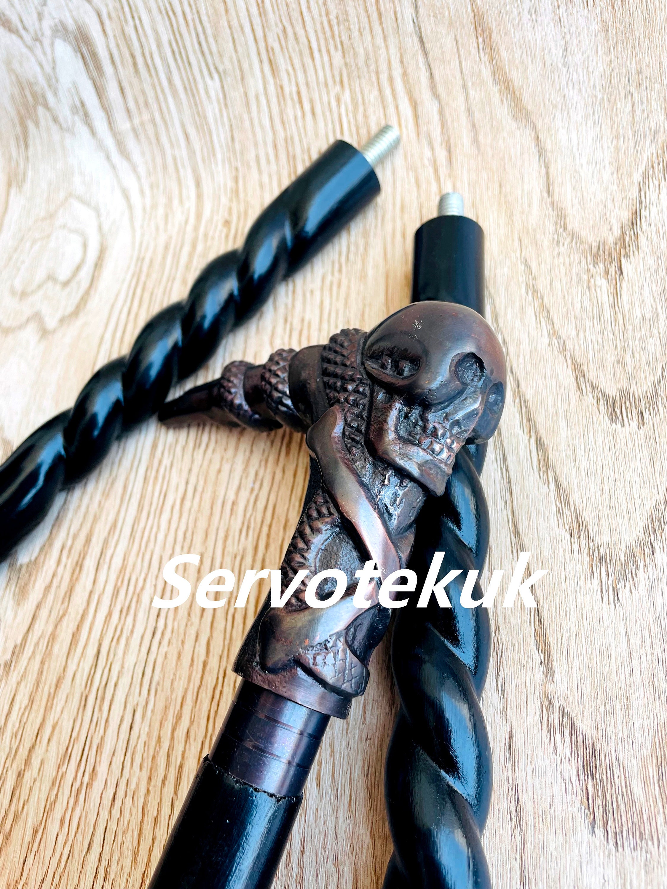 Victorian Antique Brass Skull Walking Stick - Handmade Rosewood Cane - Etsy