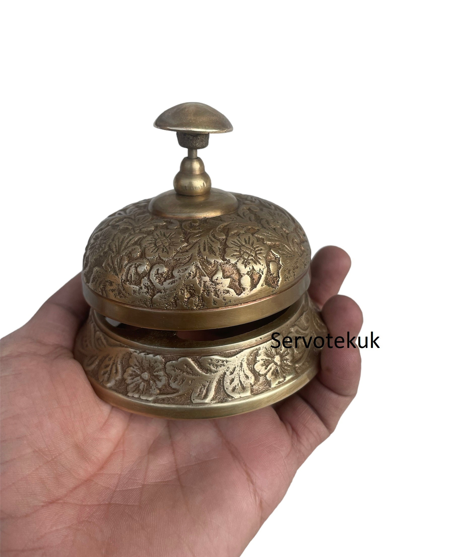 Handcrafted Brass Desk Bell Nautical Golden Brass Handcrafted - Etsy
