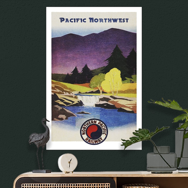 Northern Pacific Railway Pacific Northwest Poster PNW Vintage - Etsy