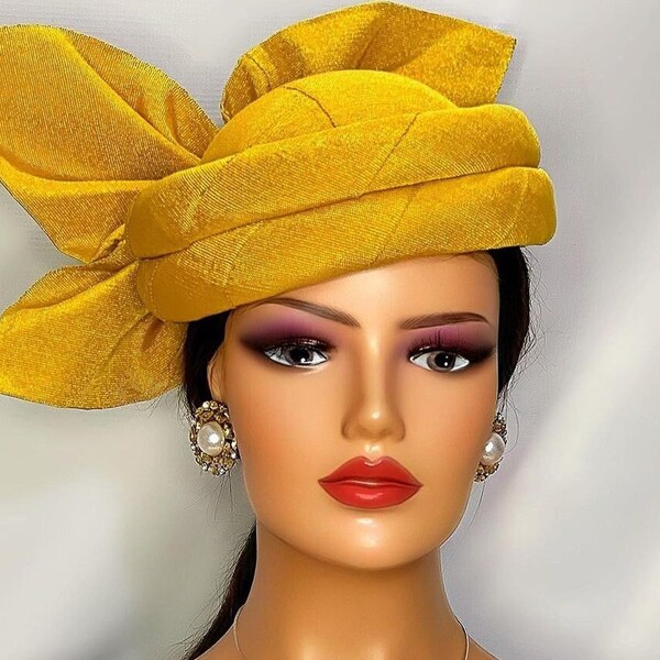 Ready to Wear Turban Fashion Turban Hat Yellow Turban African Headwear ...