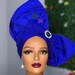 Blue Gele, Auto-gele, Ready-made Gele, Blue Asooke, African Attire ...