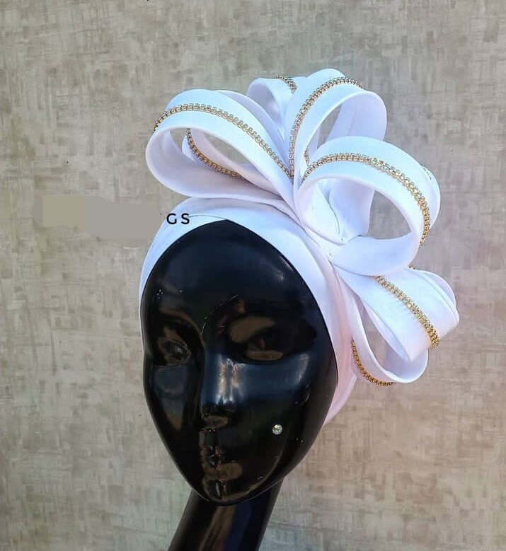 Ready to Wear Turban Fashion Turban Hat White Turban African Headwear ...