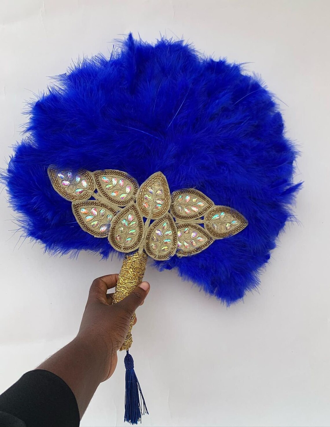 Nigerian Wedding Hand Fan, Gold Feathers Hand Fan, African Attire ...