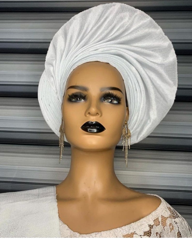 African Gele, Ready to Wear Autogele, Gold Head Tie, Nigeria Gele, Zara ...