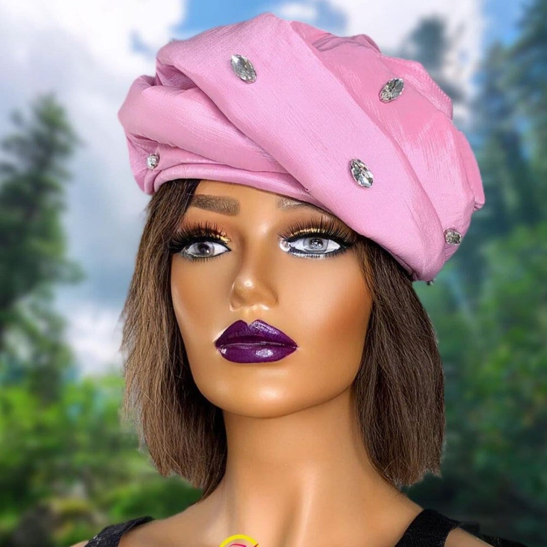 Ready Made Gele, Zara Cap, Pink Turban, Women Cap, Nigerian Turban ...