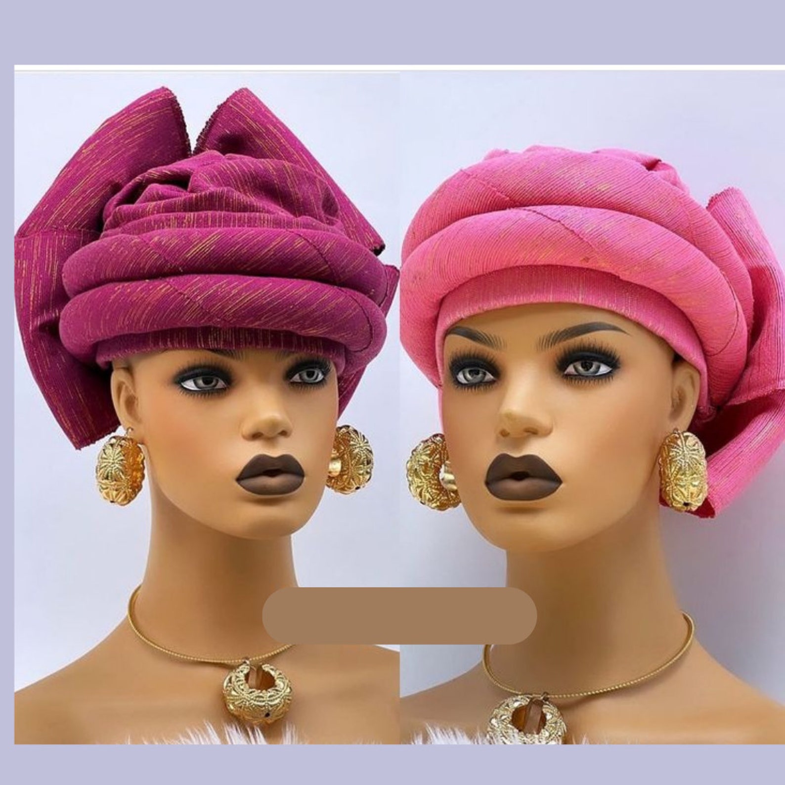 Zara Gele Hat, Auto-gele, Asooke, African Gele, Pink Headtie, Ready ...