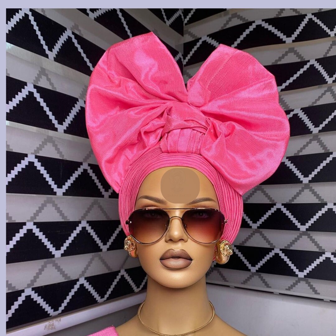 African Gele, Ready to Wear Autogele, Pink Headtie, Nigeria Gele, Zara ...