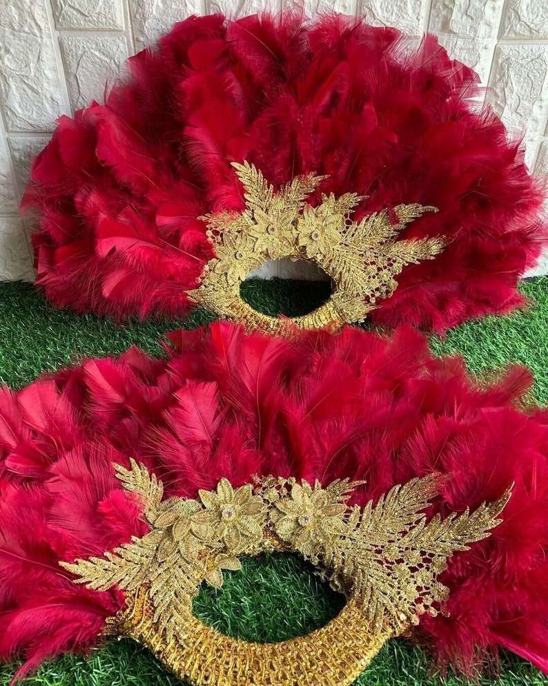 Nigerian Wedding Hand Fan, Red Hand Fan, Traditional Weddings Fan ...