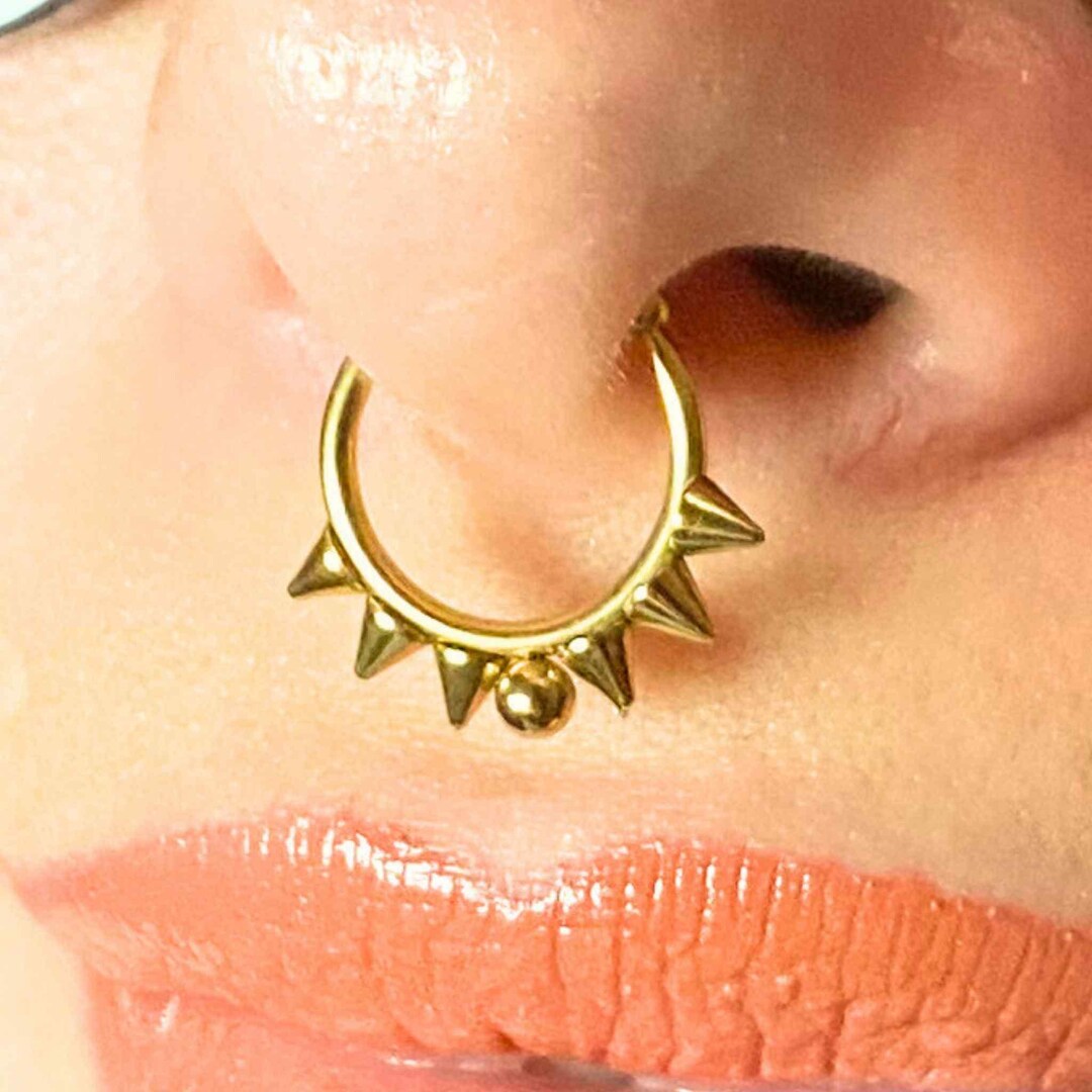 Spike Nose Ring ,fake Septum Ring, Fake Nose Ring Hoop, Faux Nose Ring ...