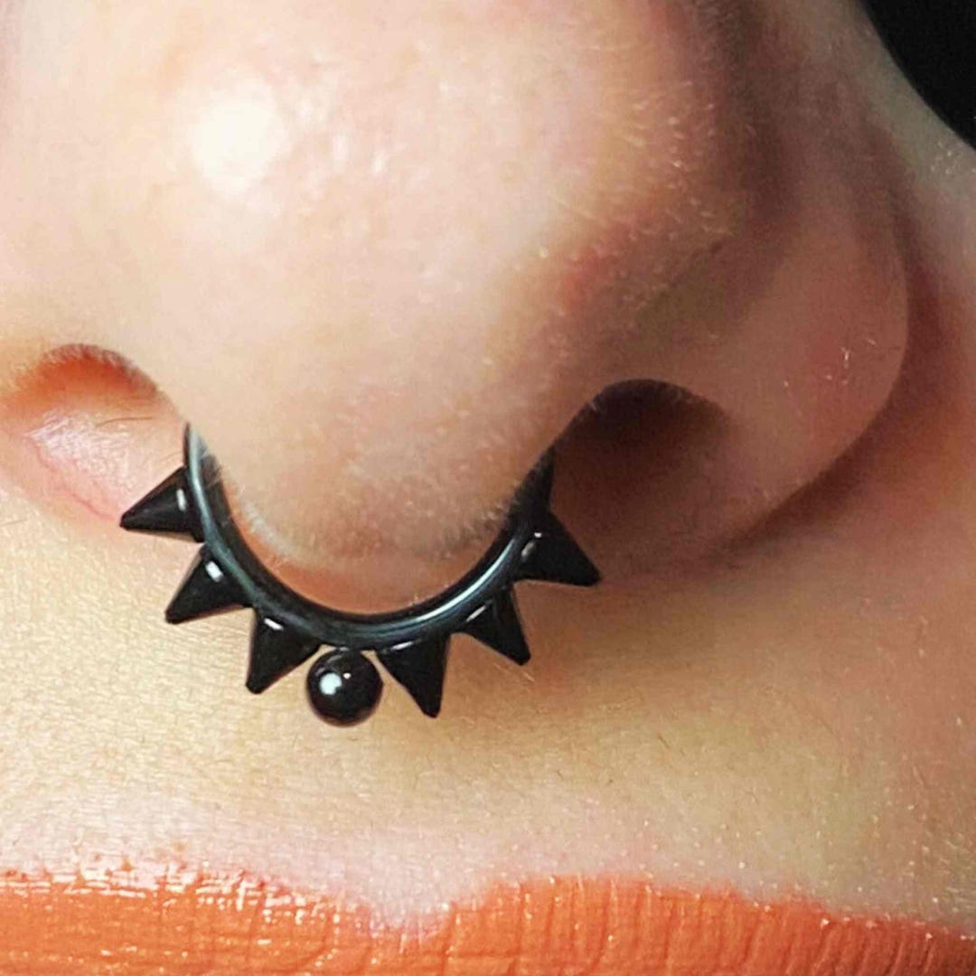Spike Nose Ring ,fake Septum Ring, Fake Nose Ring Hoop, Faux Nose Ring ...