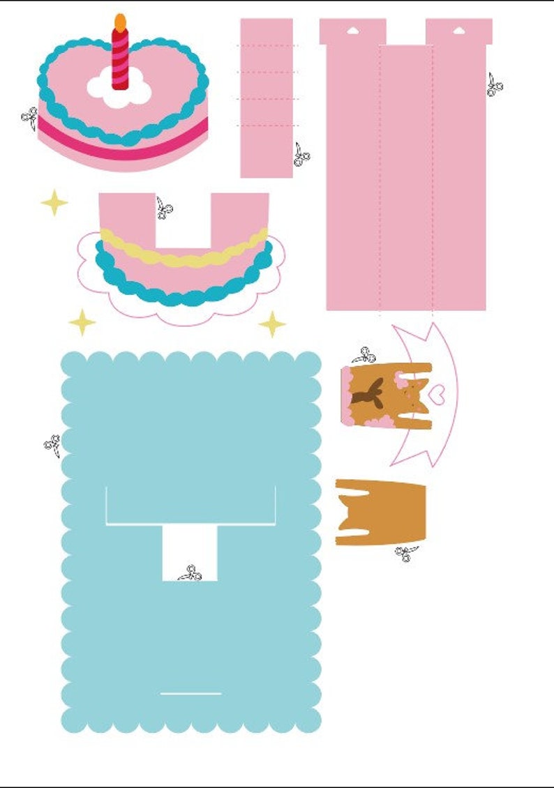 Printable Pop-up/pdf Birthday Card Template and SVG for Cricut or ...