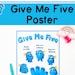 Give Me Five Poster give Me 5 for Classroom Behaviour Management - Etsy