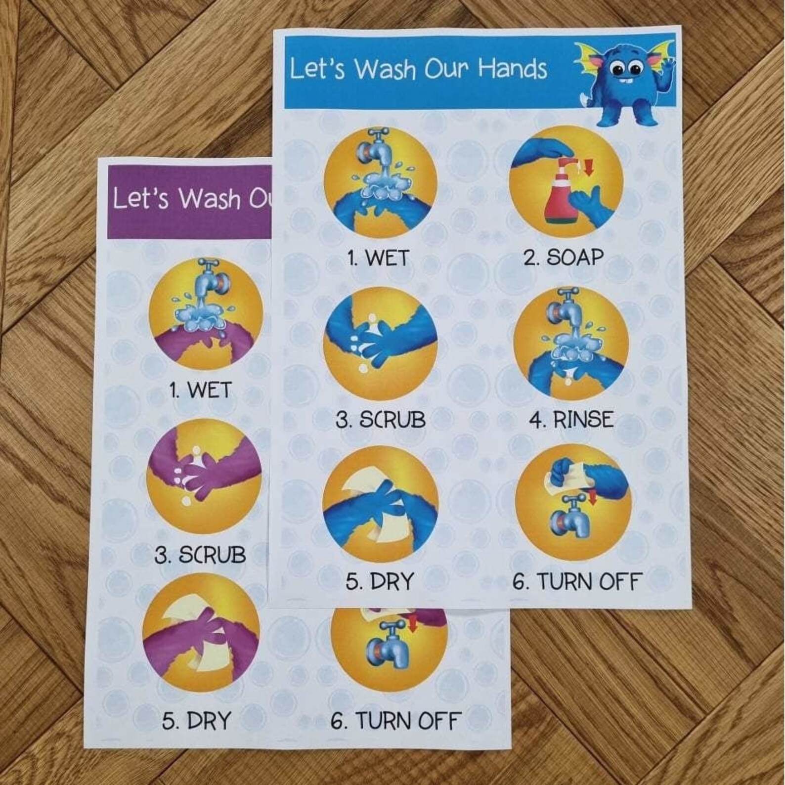 Steps to Washing Your Hands Poster for Kids - Promote Good Hygiene - Etsy