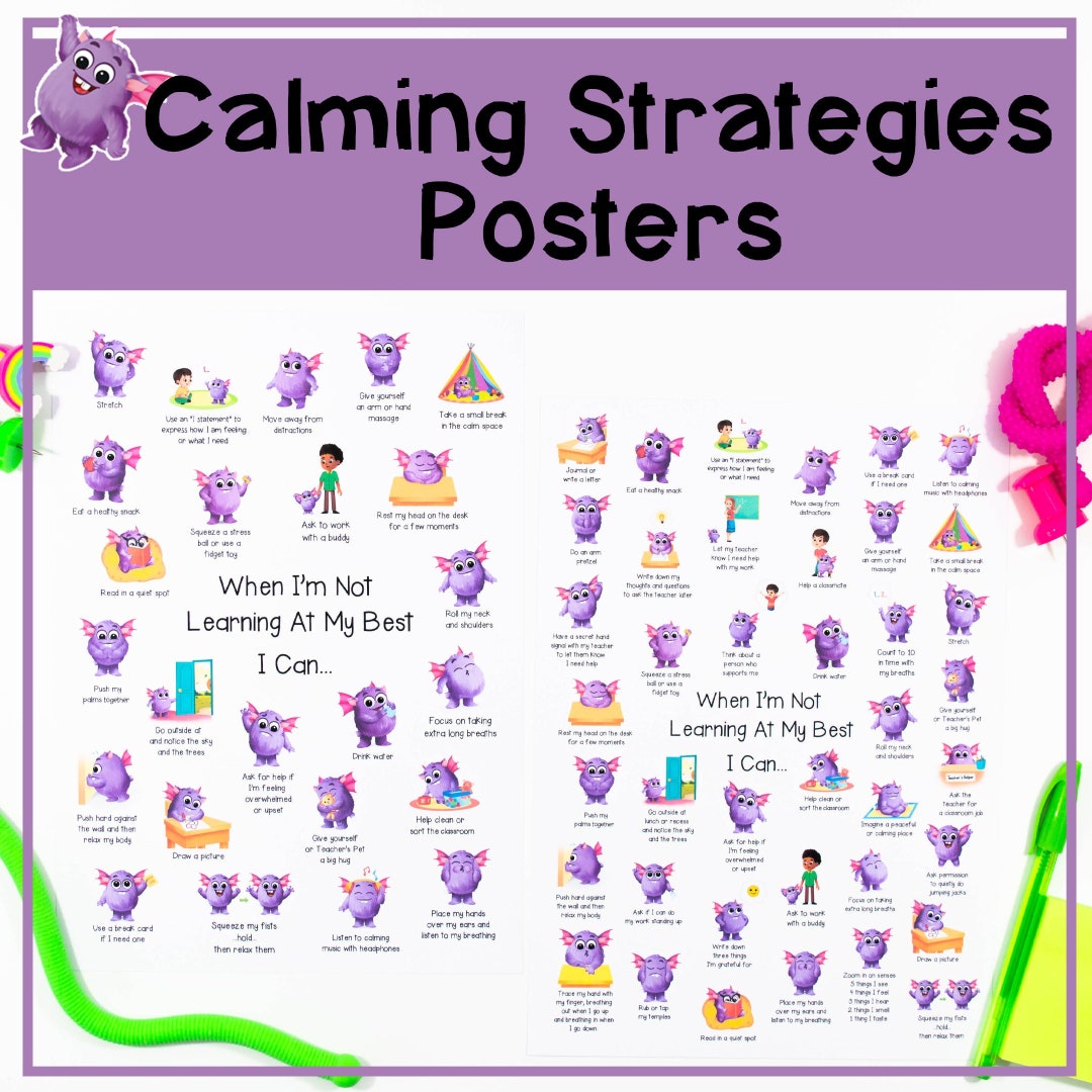 Calming Posters Kids, Calming Strategies for Kids, Calming Strategies ...