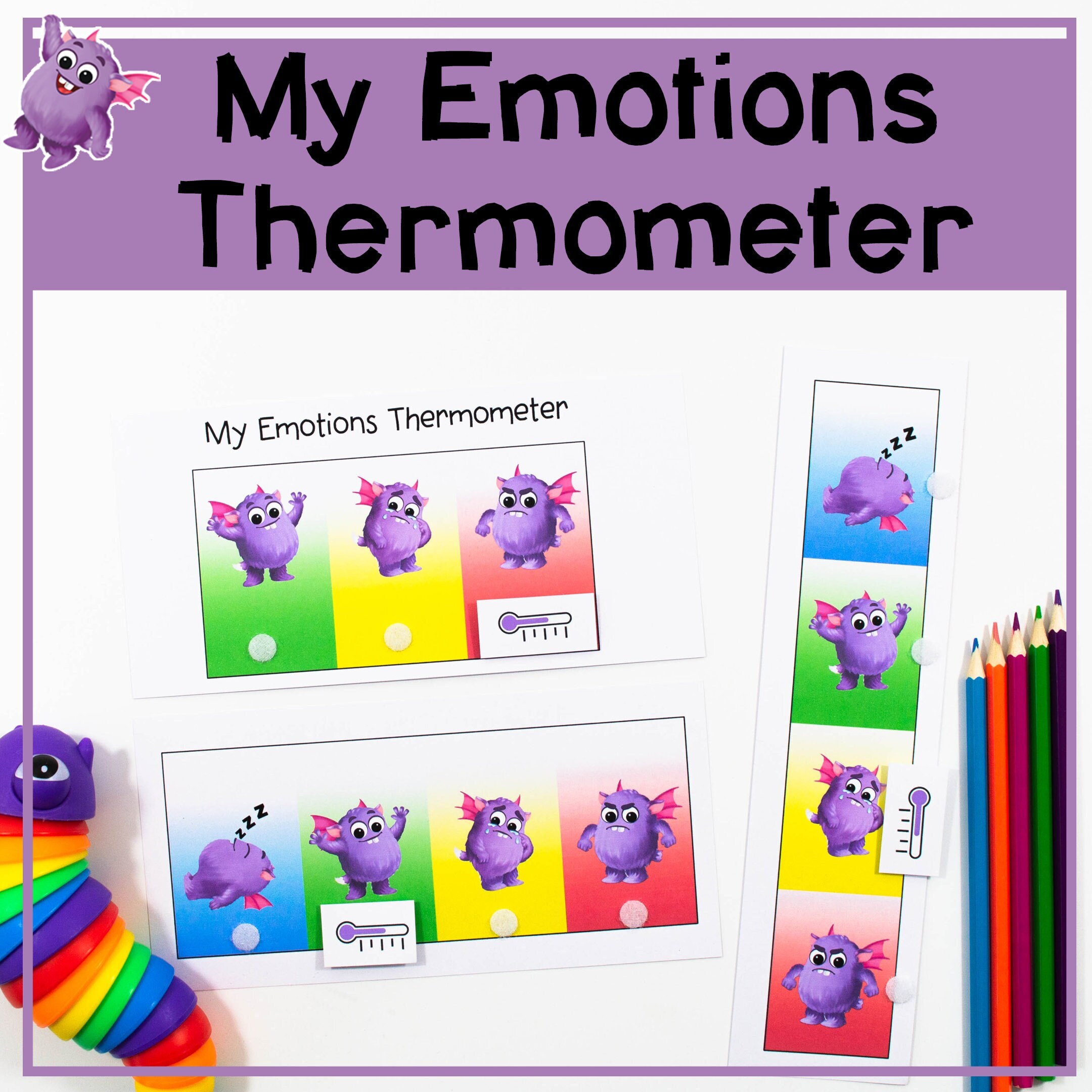 My Emotions Thermometer for Classroom Emotions Tracking and - Etsy