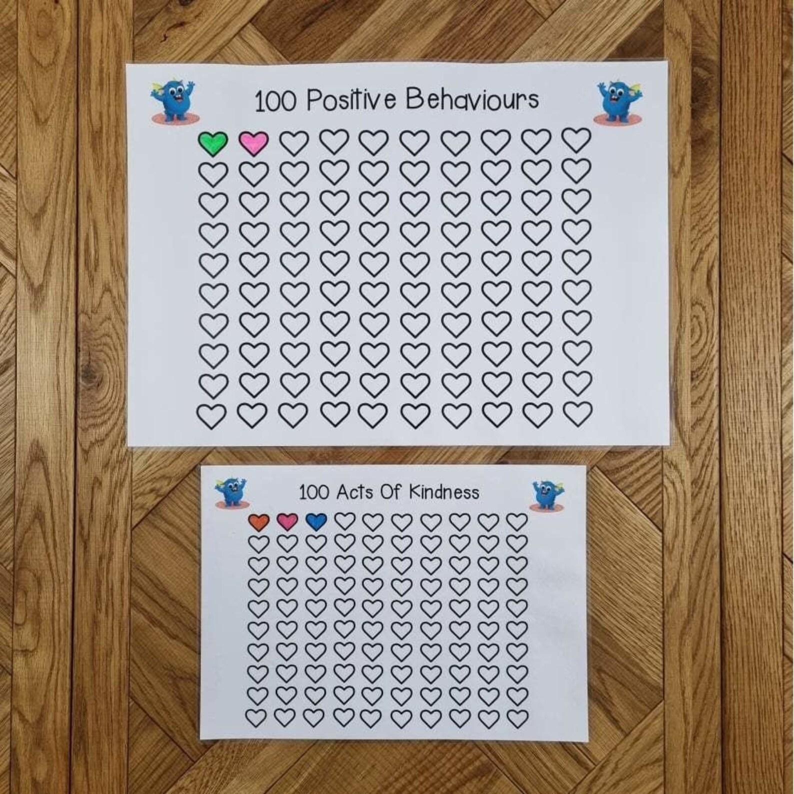100 Acts of Kindness Chart & 100 Positive Behaviours Chart - Etsy