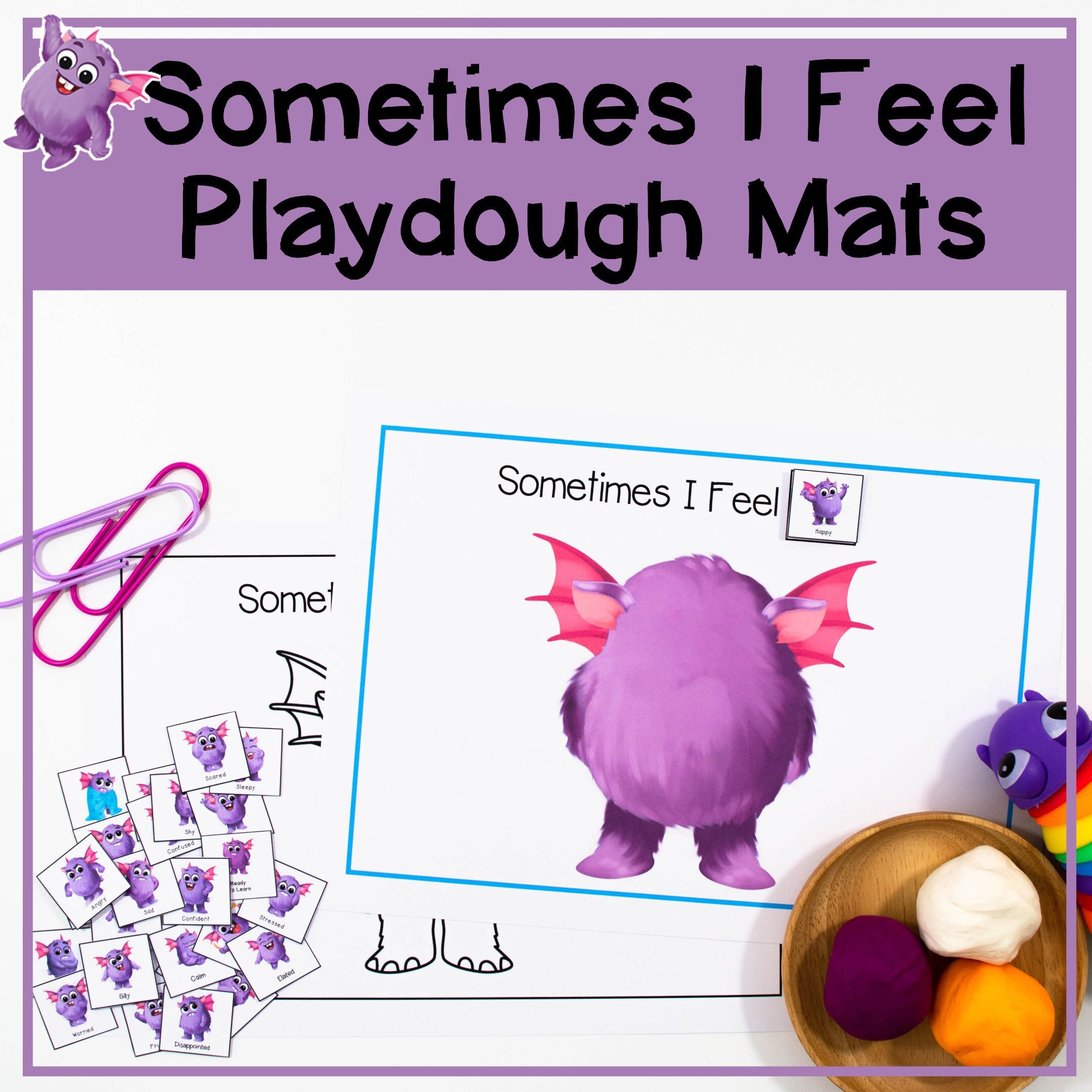 Emotions Playdough Mats - Activities for Emotional Awareness Through ...