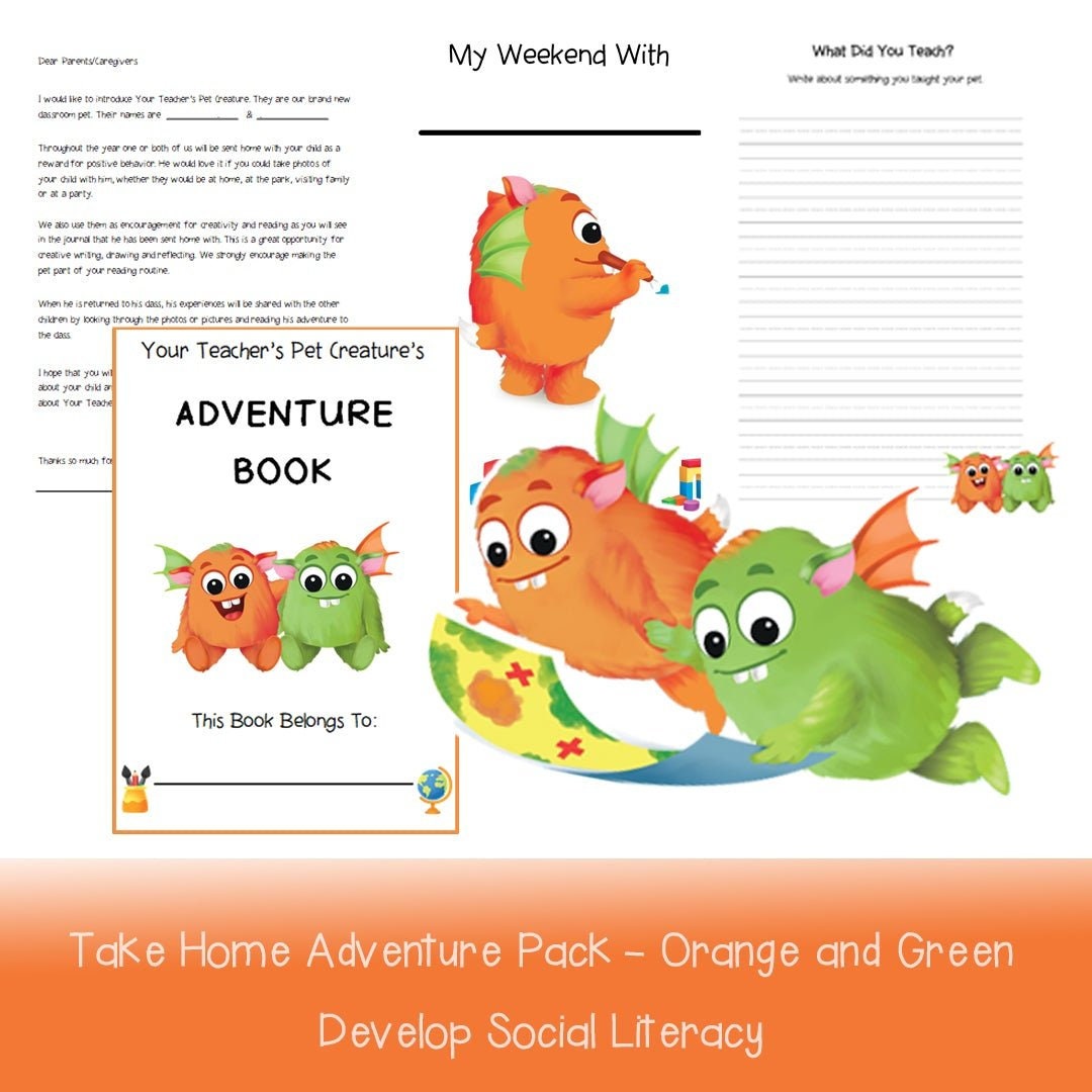 Take Home Classroom Pet Adventure Pack - Green and Orange - Etsy
