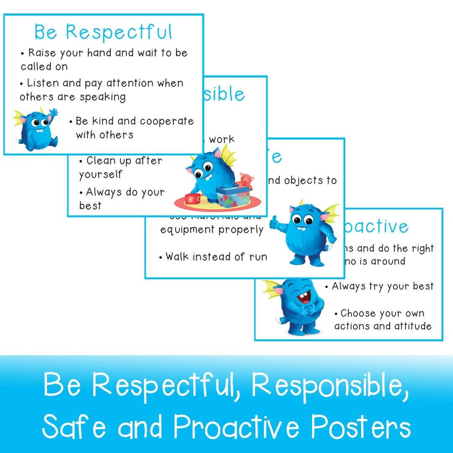 Respectful, Responsible, Safe and Proactive Posters for Classrooms - Etsy