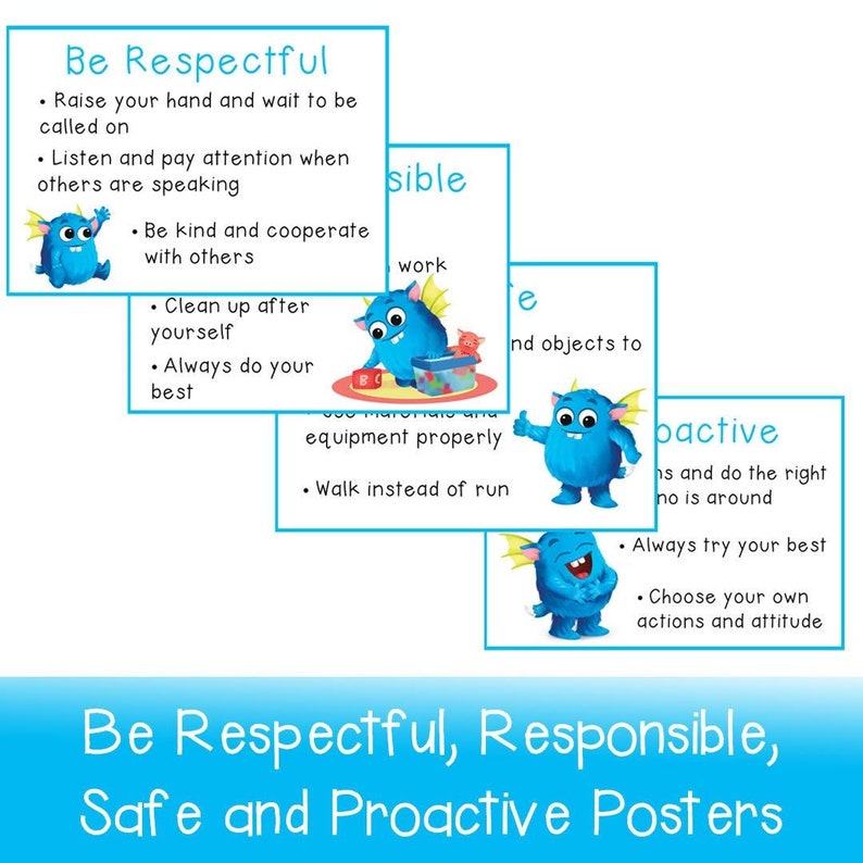 Respectful, Responsible, Safe and Proactive Posters for Classrooms - Etsy