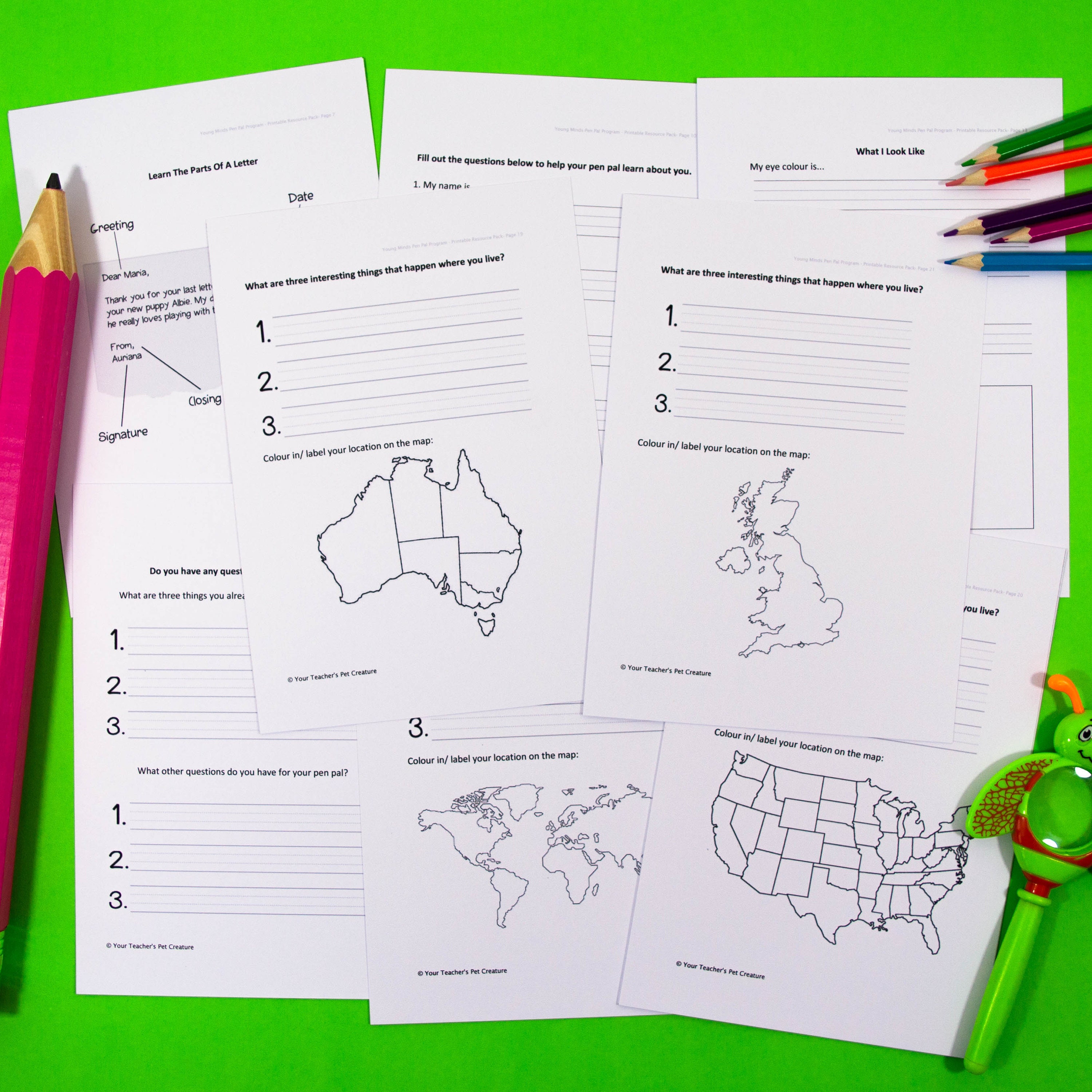 Pen Pal Activity Kit - to Set up A Class Pen Pal Program - Etsy